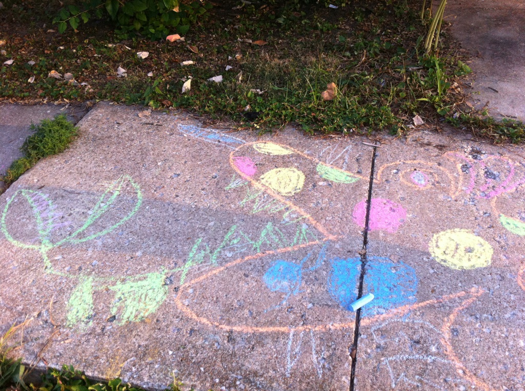 A Boy Named Finn » Finny & Mama make a chalk creature